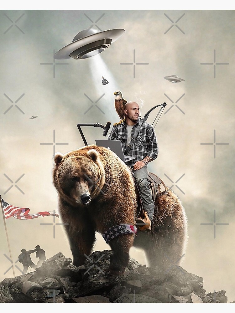 "Joe Rogan Riding A Bear (+ Aliens)" Poster for Sale by kronotic ...