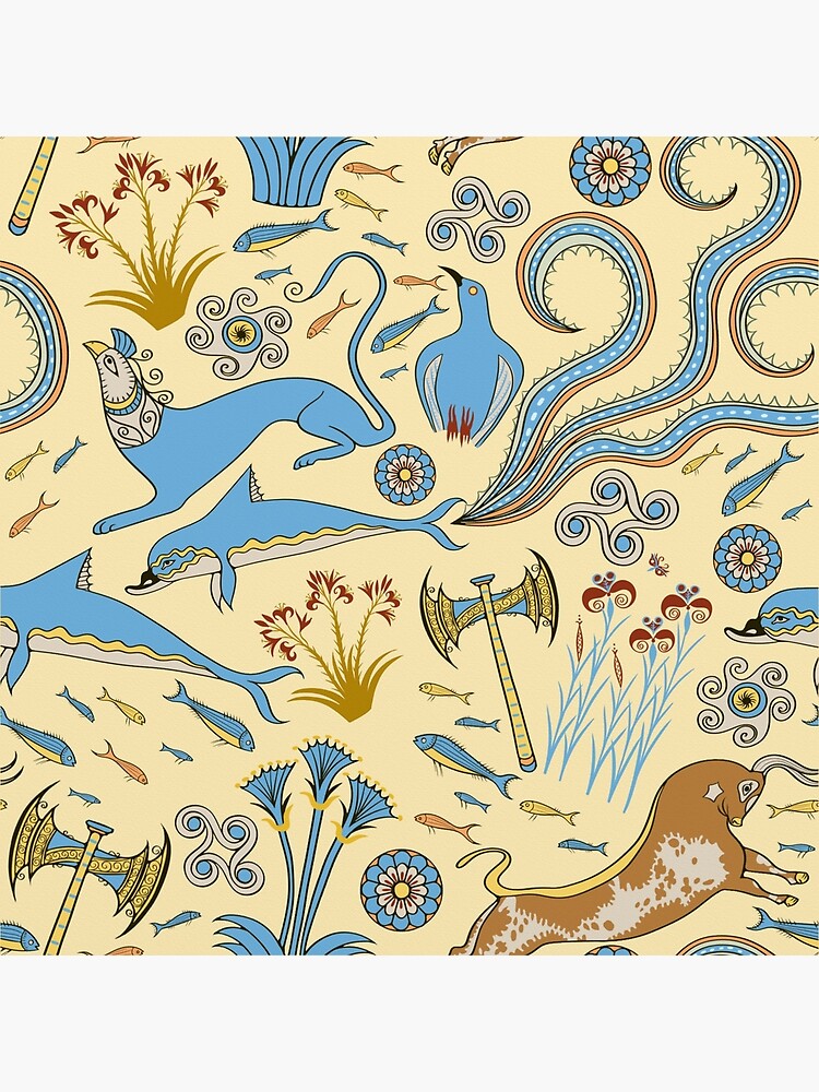 "Minoan Fresco Motifs Pattern" Art Print by AlexanderPetela | Redbubble