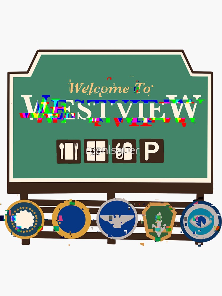 "Welcome to Westview" Sticker by ryanlsauer | Redbubble