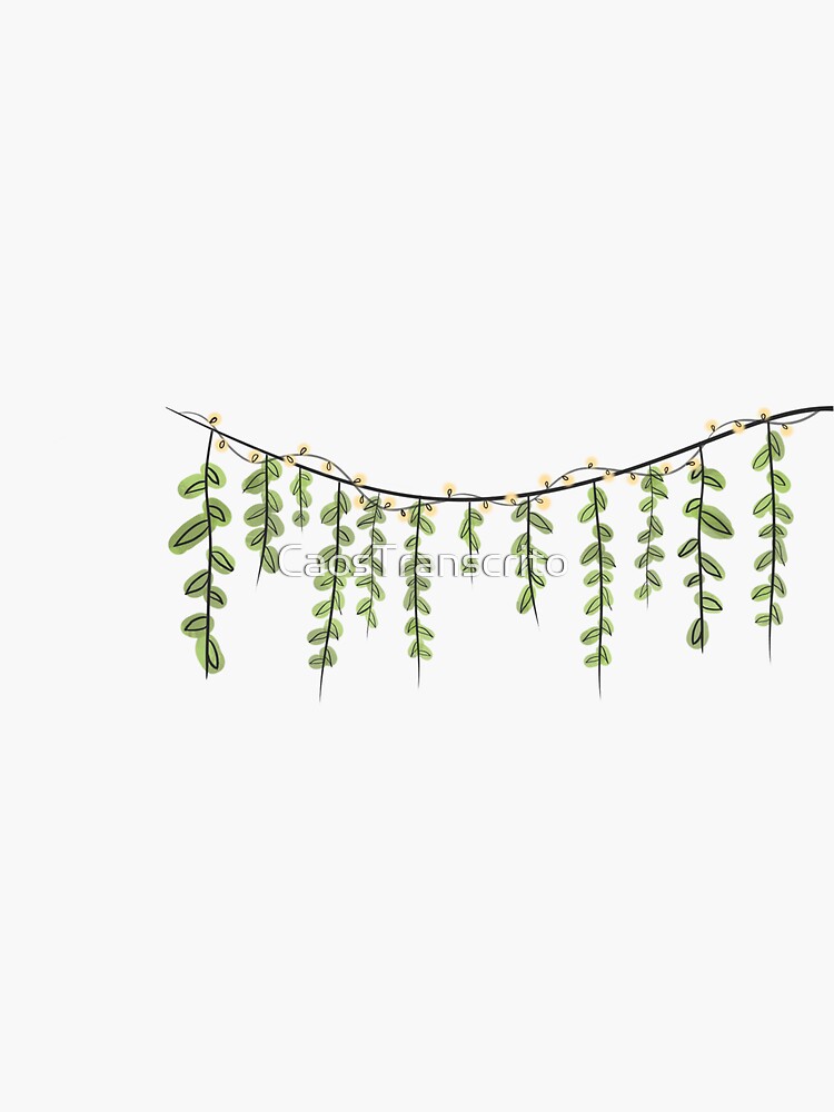 "Hanging Leaves and Fairy Lights" Sticker for Sale by CaosTranscrito ...