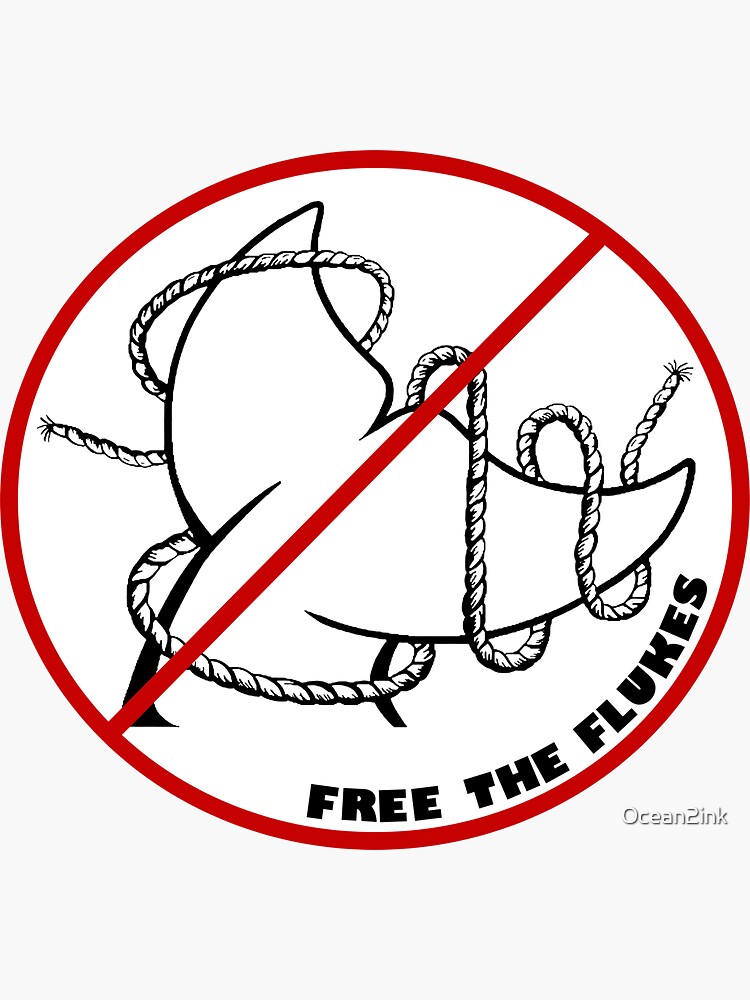 "FREE THE FLUKES STICKER" Sticker by Ocean2ink | Redbubble