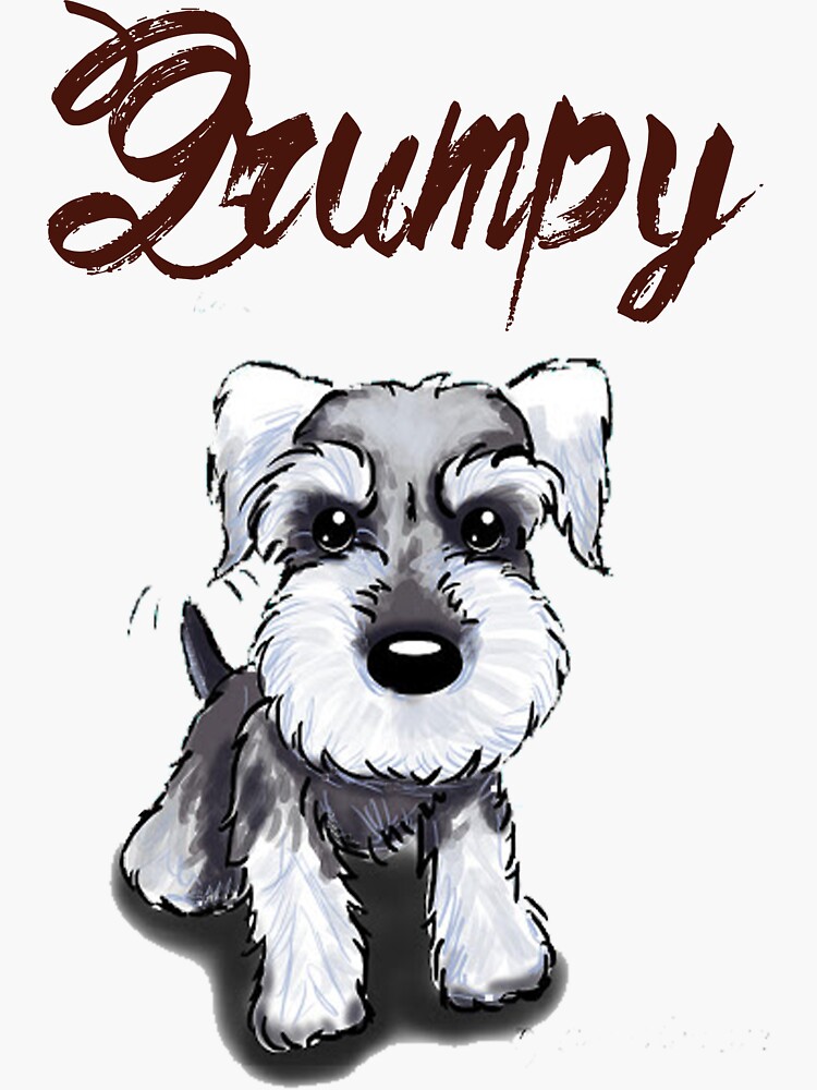 "Grumpy Schnauzer Dwarf Series" Sticker for Sale by Thrillhours | Redbubble