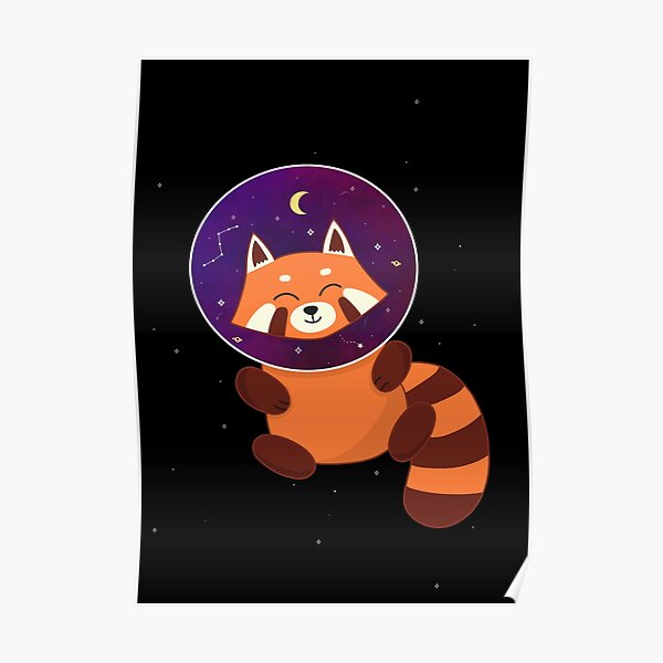 "Red panda head in the stars" Poster for Sale by galax-C | Redbubble