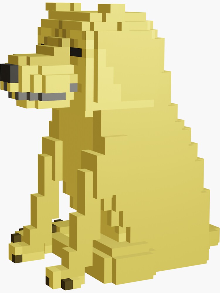 Pegatina «Cheems estilo vóxel de 8 bits» de Sierra-Charlie | Redbubble