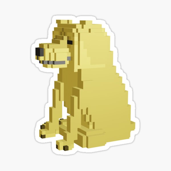 Pegatina «Cheems estilo vóxel de 8 bits» de Sierra-Charlie | Redbubble