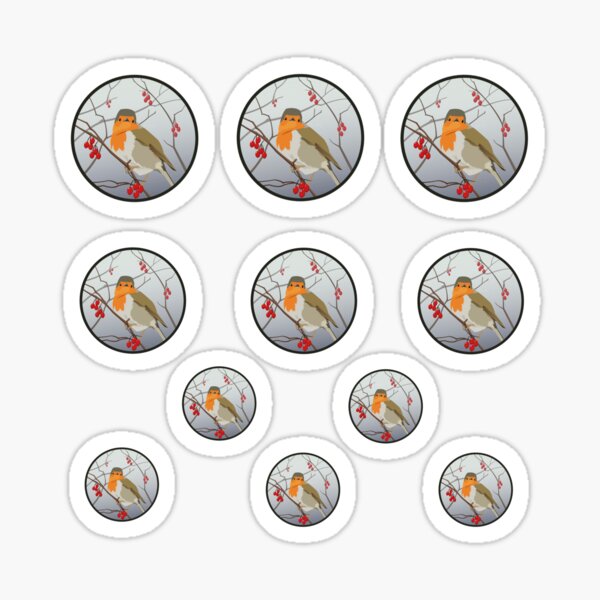 "European Robin Vector Art" Sticker by DHeyDesigns | Redbubble