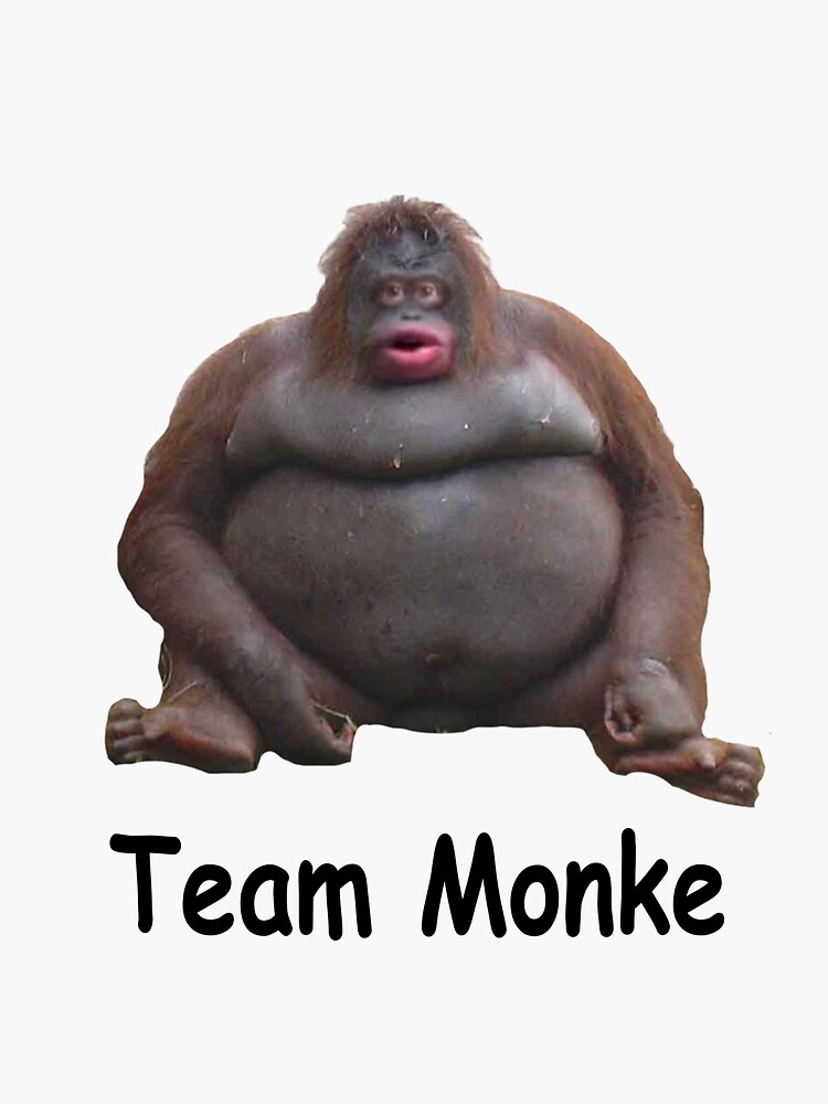 "Team monke" Sticker for Sale by Gustavart | Redbubble