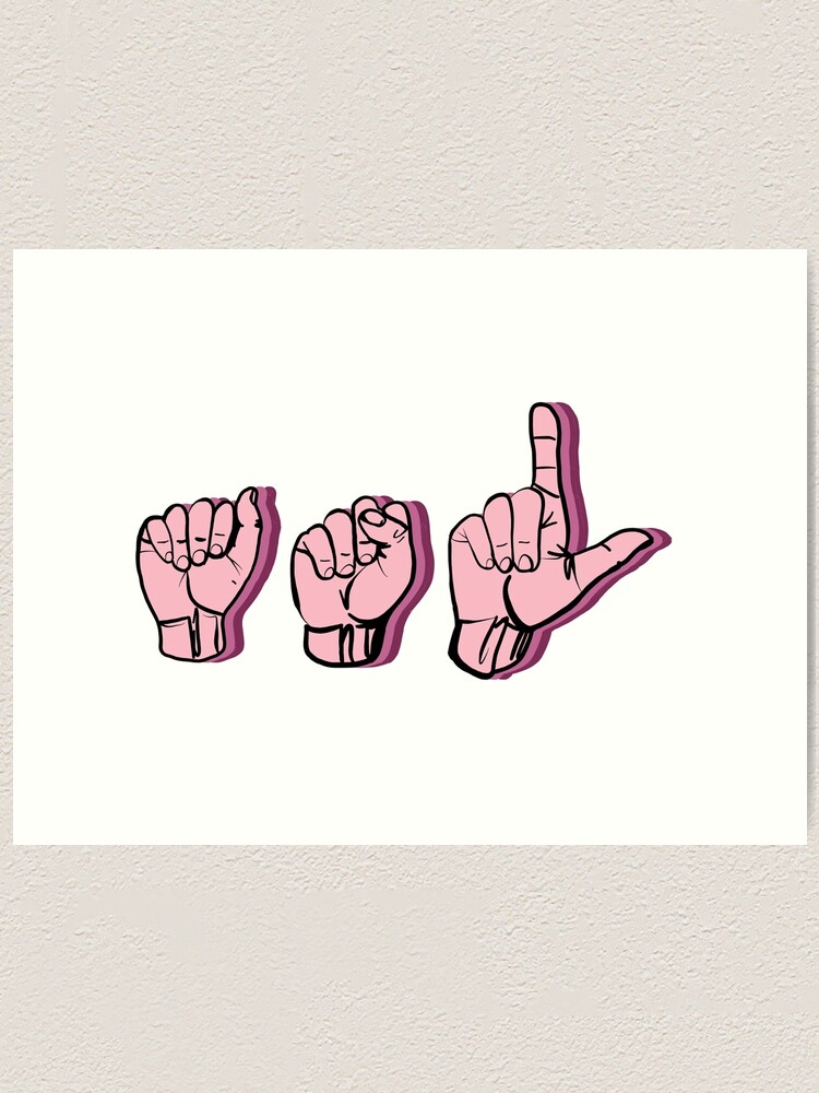 "ASL fingerspelling sticker Pink" Art Print by Jennaviveart | Redbubble