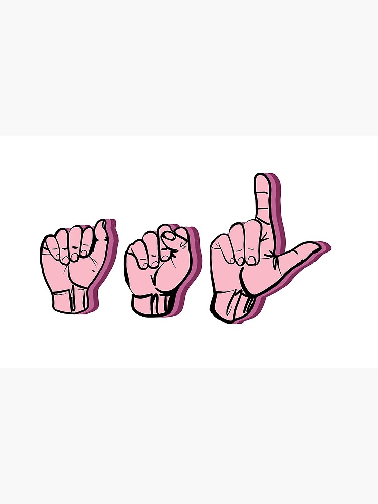 "ASL fingerspelling sticker Pink" Art Print by Jennaviveart | Redbubble