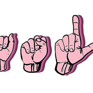 "ASL fingerspelling sticker Pink" Sticker for Sale by Jennaviveart ...