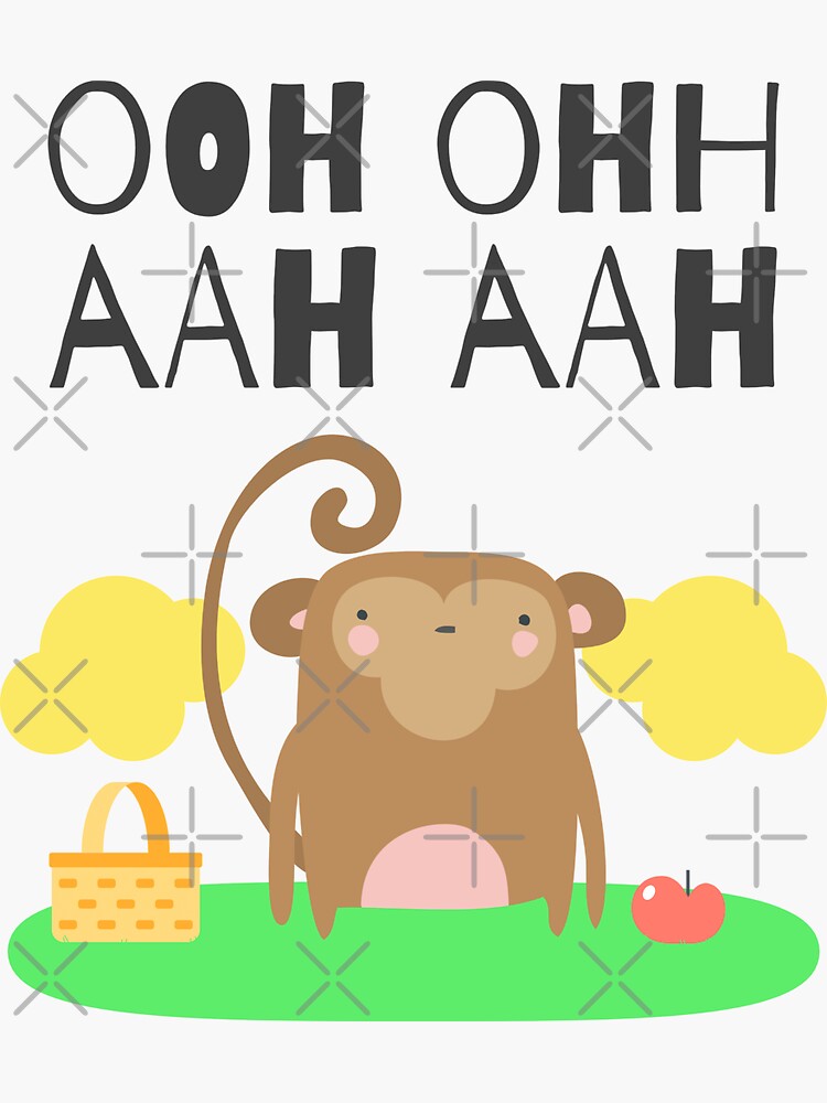 "OOH OOH AAH AAH" Sticker for Sale by PCW17 | Redbubble