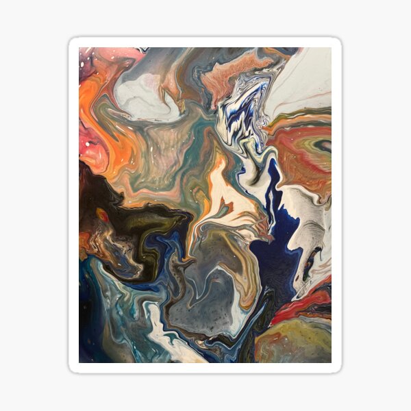 "Acrylic pour v2" Sticker by Lis137 | Redbubble
