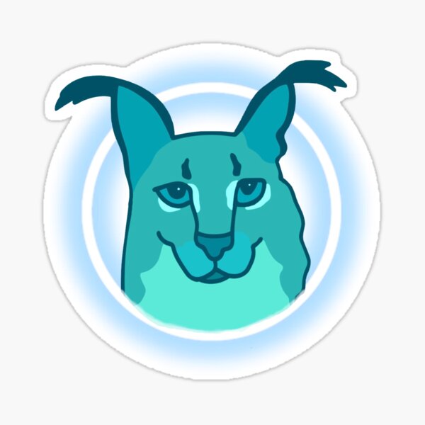 "Big Floppa Blue Neon Ring" Sticker for Sale by Maxtown | Redbubble