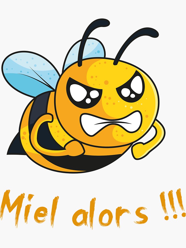 "Angry bee" Sticker for Sale by Bubbleidea | Redbubble