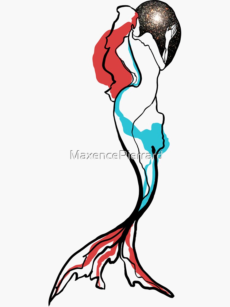 "Single Line - Mermaid" Sticker for Sale by MaxencePierrard | Redbubble