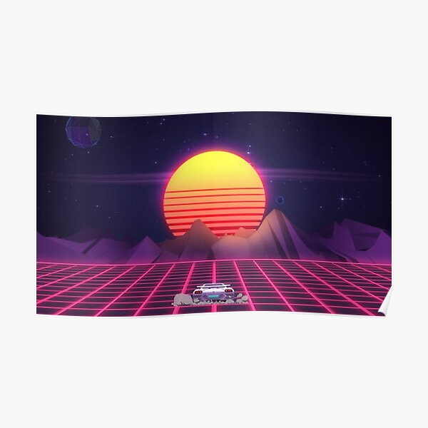 "80's Space Car" Poster by hinomaru17 | Redbubble