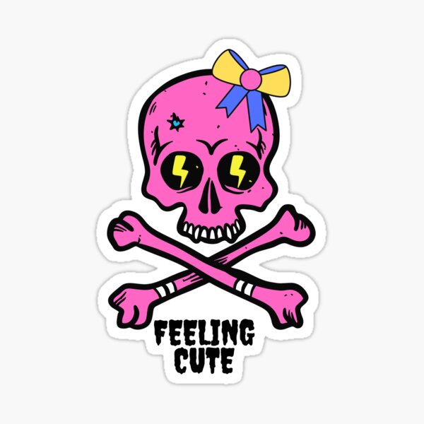 "Cute Pink Skull" Sticker for Sale by crazyyapiart | Redbubble