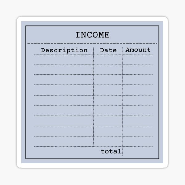 "Income Tracker sticker for planner and bullet journal Sticker" Sticker ...