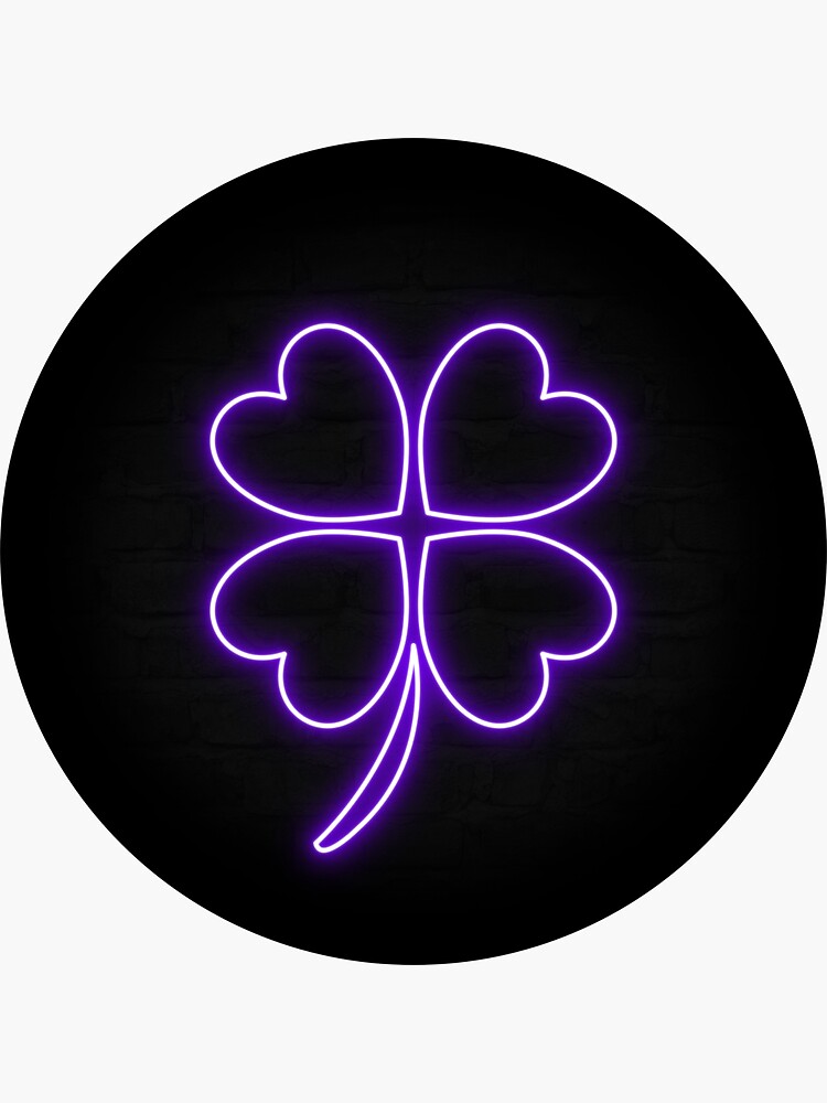 "Purple Retro Neon Four Leaf Clover Icon" Sticker for Sale by dylanxh ...