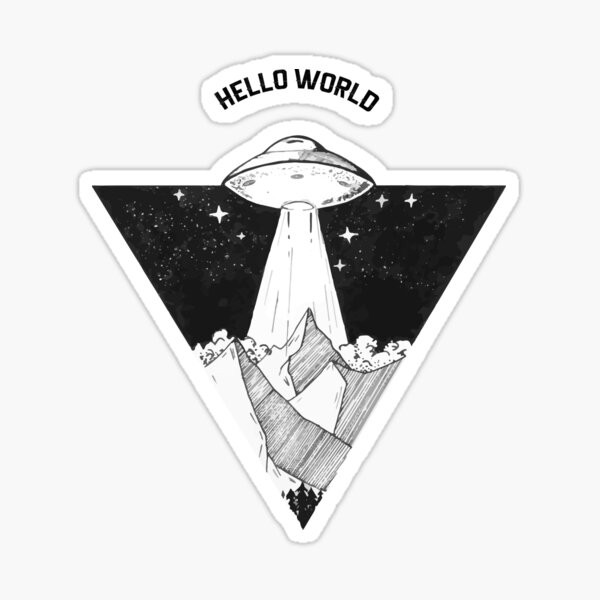 "Alien Invasion - Hello World Vintage" Sticker for Sale by thunderstyle ...