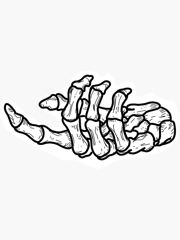 "Grabbing something skeleton hand" Sticker for Sale by efarmer8 | Redbubble