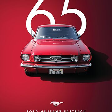 "1965 Red Ford Mustang Artwork " Poster for Sale by Jamie Bray | Redbubble