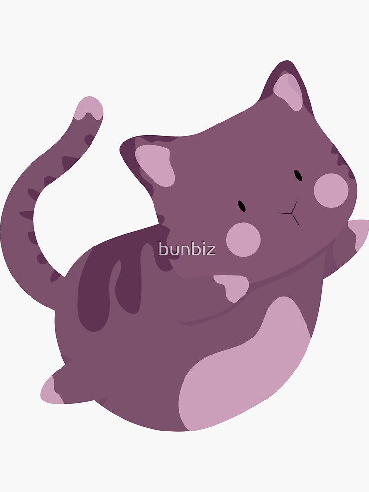 "chibi cat pink" Sticker for Sale by bunbiz | Redbubble