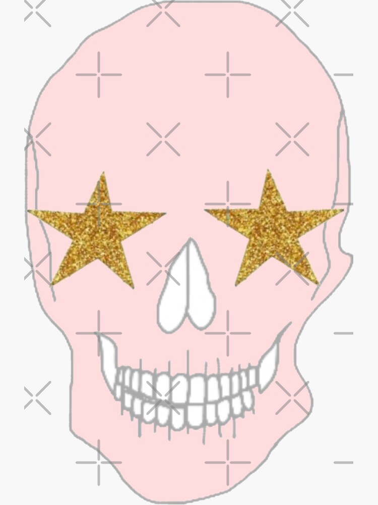"pink skull" Sticker for Sale by designedpreppy | Redbubble