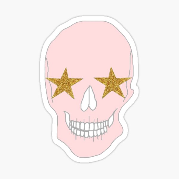 "pink skull" Sticker for Sale by designedpreppy | Redbubble