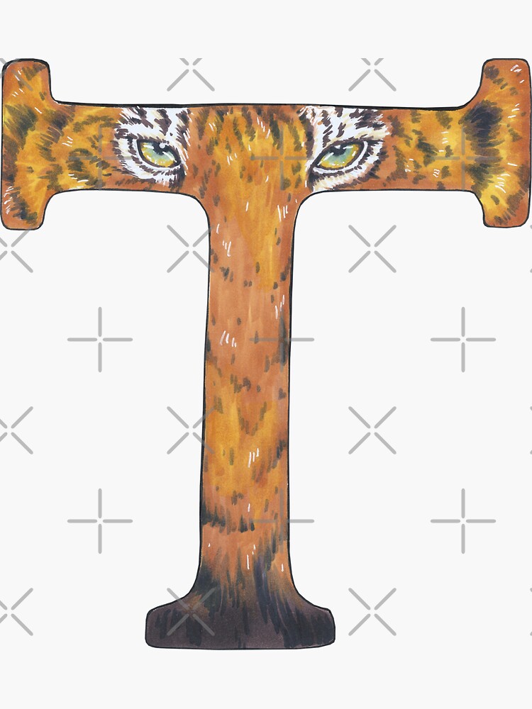 "The Letter T for Tiger" Sticker for Sale by AvalonUnmuzzled | Redbubble