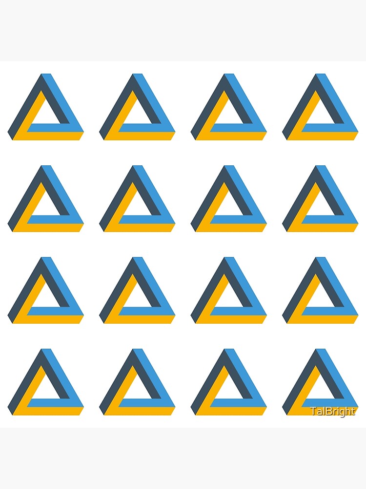"Impossible triangle optical illusion - yellow and blue" Poster by ...