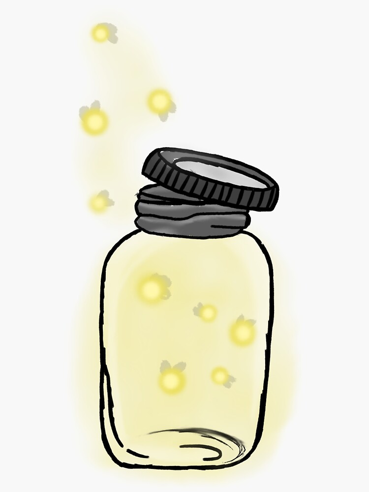 "jar of fireflies" Sticker for Sale by kikapup | Redbubble