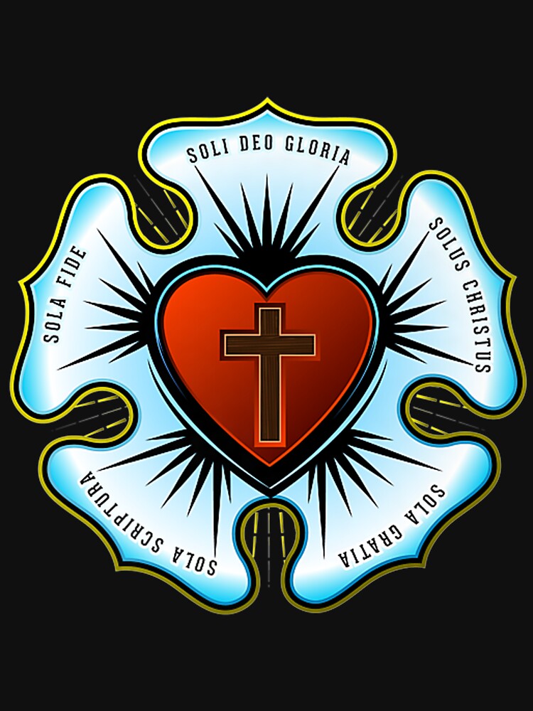 "Luther's Rose Five Solas" T-shirt for Sale by BestRaz | Redbubble ...