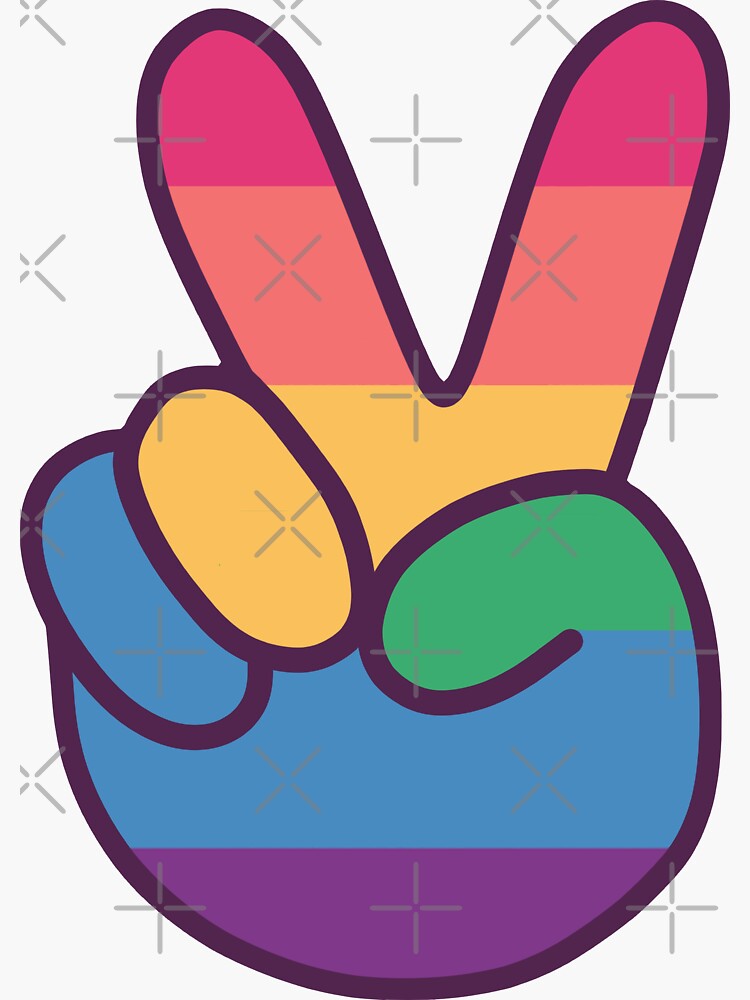 "Rainbow Peace Sign" Sticker by Neptunym | Redbubble