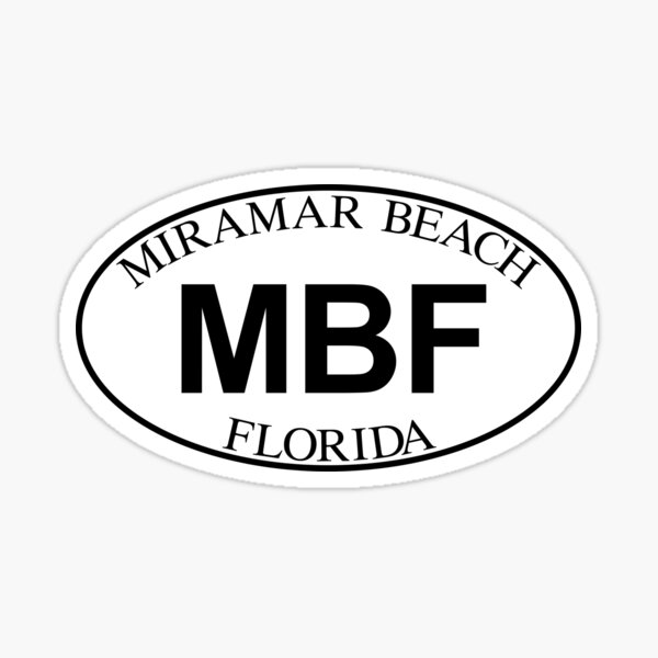 "MIRAMAR BEACH FLORIDA EURO OVAL" Sticker by MyHandmadeSigns | Redbubble
