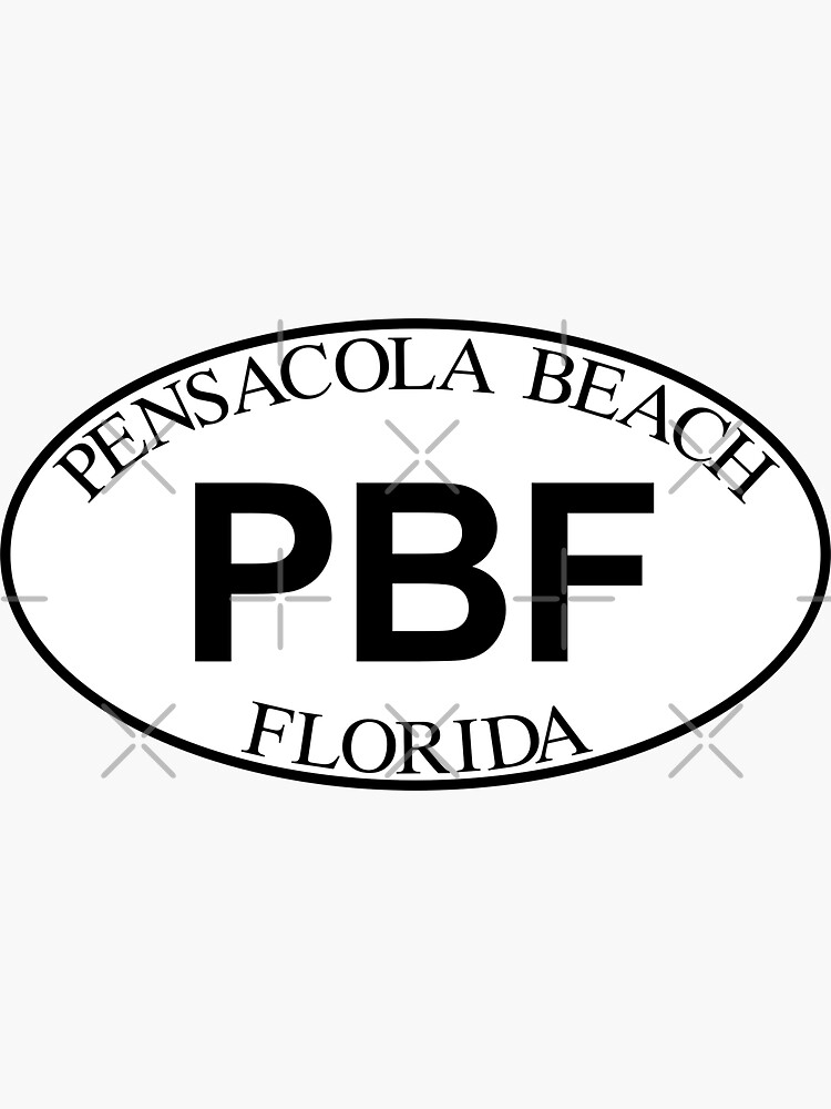 "PENSACOLA BEACH FLORIDA EURO OVAL" Sticker for Sale by MyHandmadeSigns ...