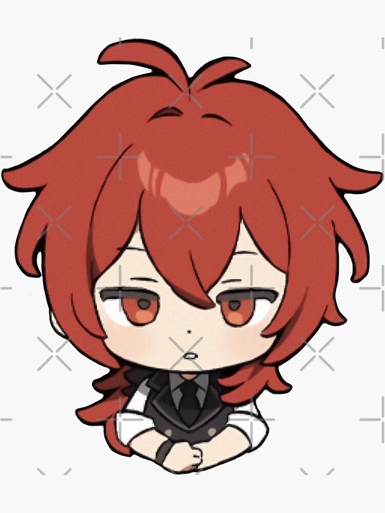 "Diluc | Genshin Impact Sticker "Welcome"" Sticker for Sale by ...