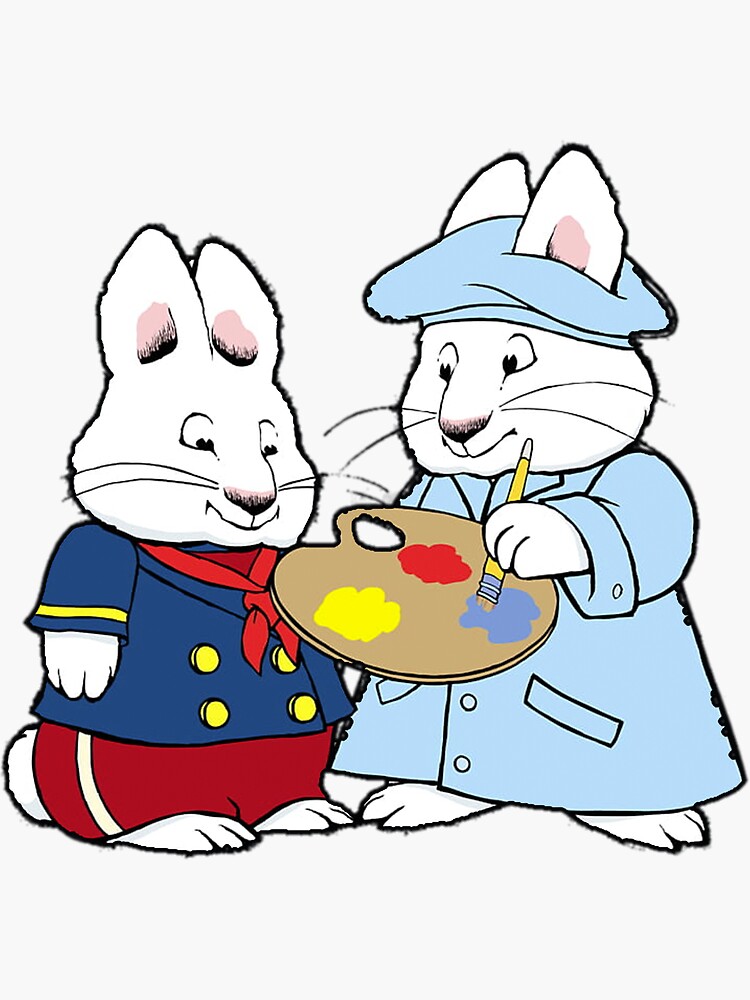 "Max and ruby bunny artists" Sticker for Sale by oldschool-kids | Redbubble