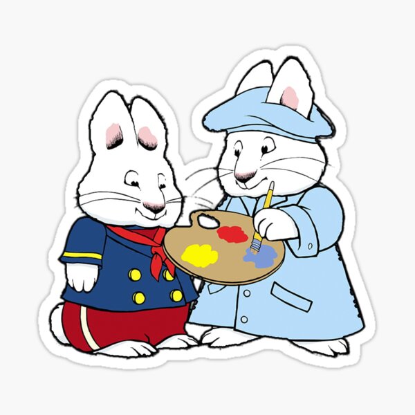 "Max and ruby bunny artists" Sticker for Sale by oldschool-kids | Redbubble