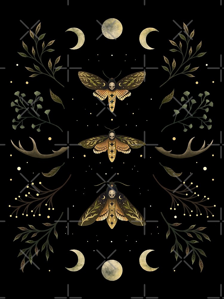 "Death Head Moths Night" Greeting Card for Sale by episodicDrawing ...