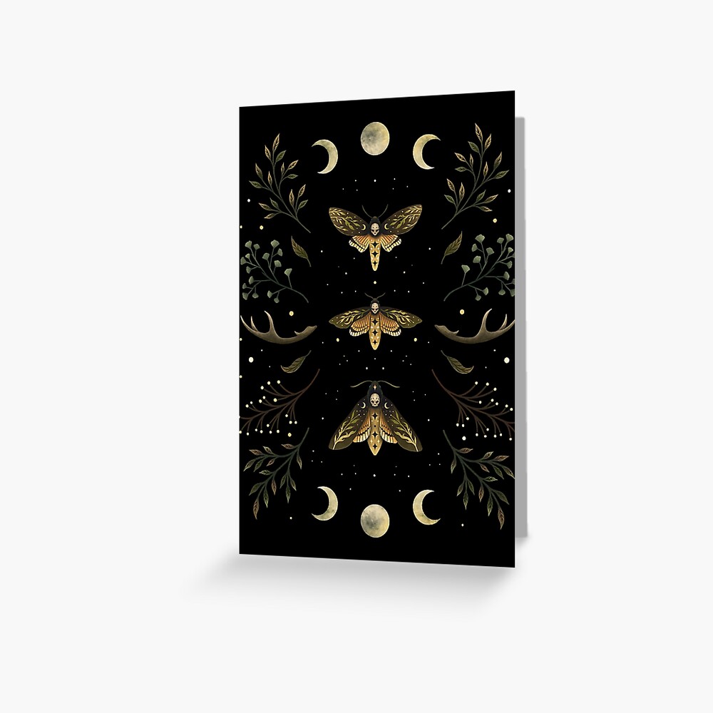 "Death Head Moths Night" Greeting Card for Sale by episodicDrawing ...