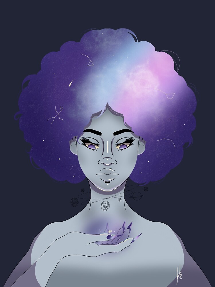 "Galaxy Girl" Sticker for Sale by crayonnoodles | Redbubble