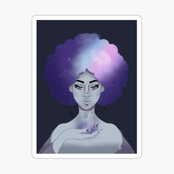 "Galaxy Girl" Sticker for Sale by crayonnoodles | Redbubble