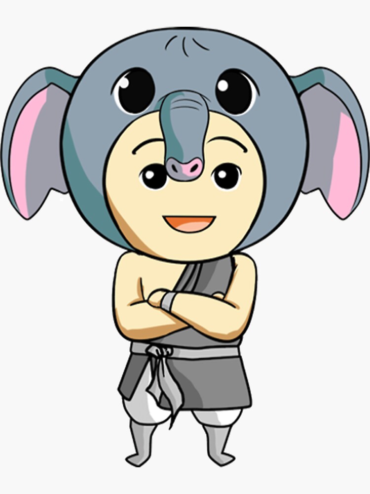 "Cute Chibi Baby Watson Aden Morph with Vigor Elephant" Sticker for ...