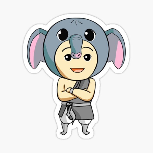 "Cute Chibi Baby Watson Aden Morph with Vigor Elephant" Sticker for ...