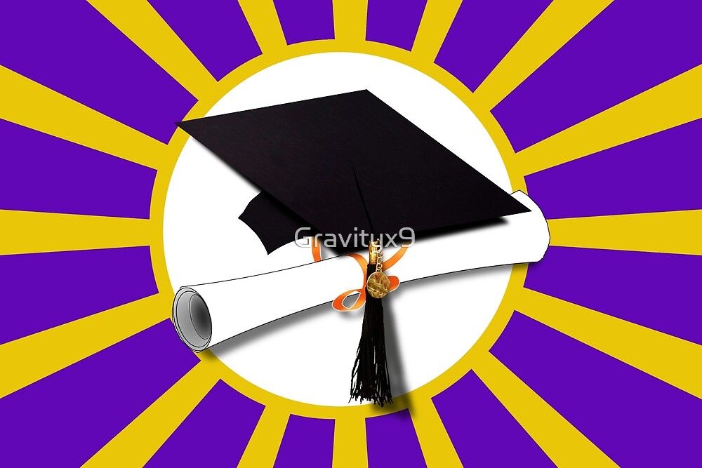 "Purple and Gold School Colors Graduation " by Gravityx9 | Redbubble