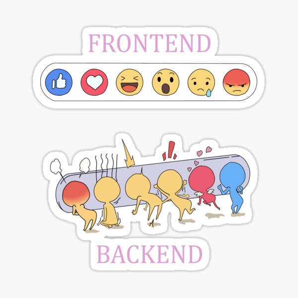 "Front End Back End Funny Reaction - Funny Programming Jokes" Sticker ...