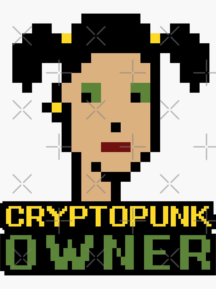 "CryptoPunk Art # 2 Owner Series" Sticker for Sale by IndraEkaPutra ...