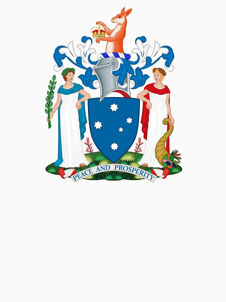 "Coat of Arms of Victoria" T-shirt for Sale by abbeyz71 | Redbubble ...