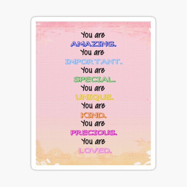 "You are Amazing" Sticker for Sale by della95 | Redbubble